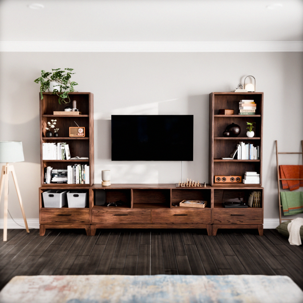 Lido Drawer Modular Media System - Modern Walnut Console